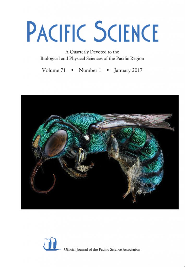 Pacific Science, vol. 71, no. 1 (2017) – UH Press